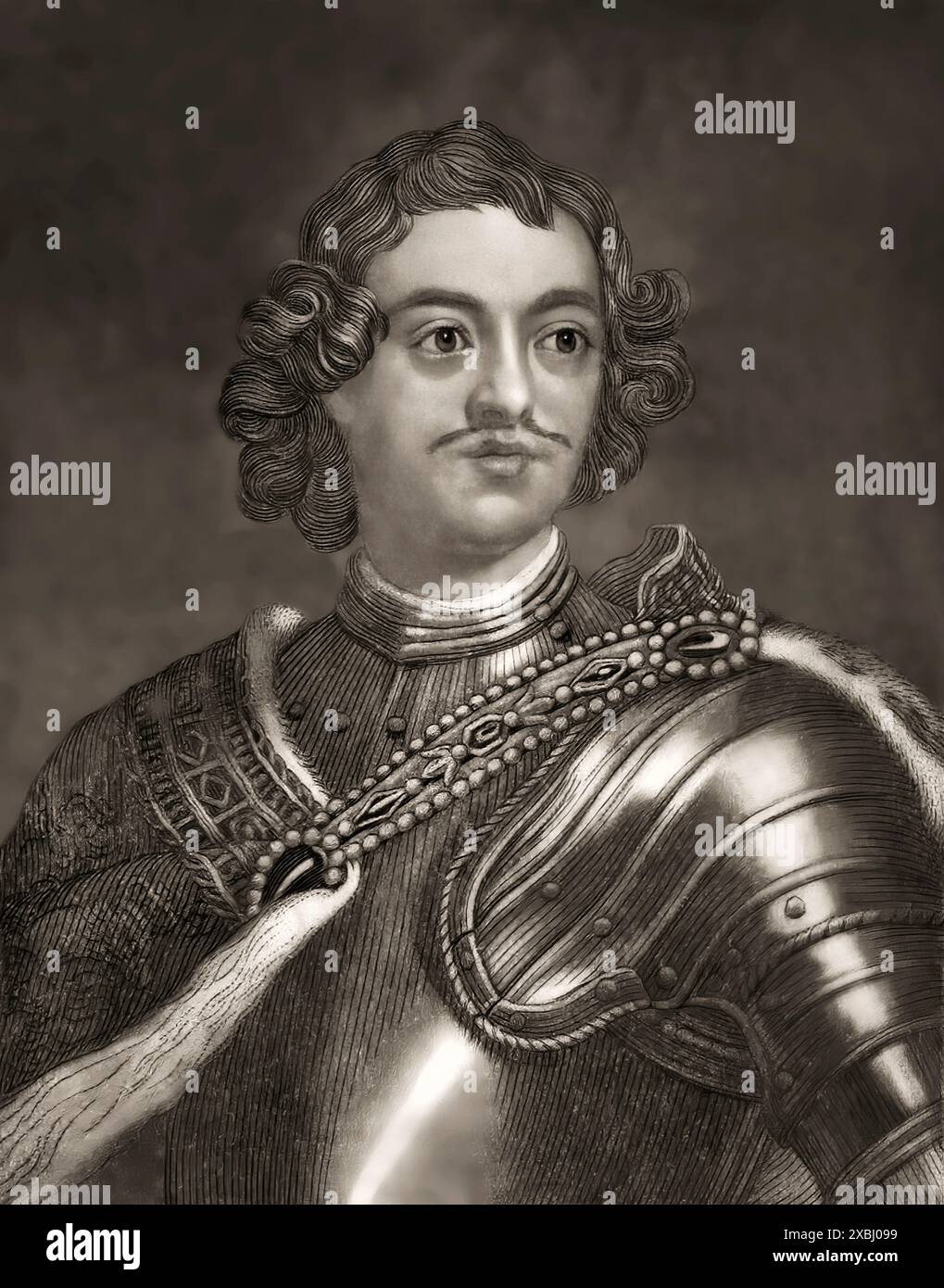 Portrait of Peter the Great, Peter I or Pyotr Alexeyevich Romanov, 1672 ...