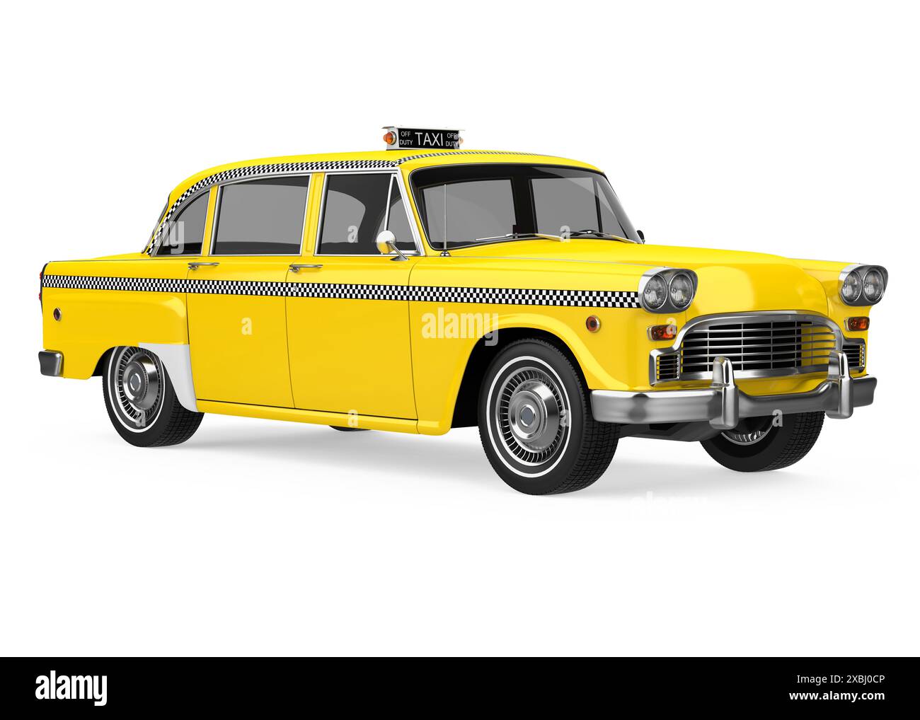 Vintage checker yellow taxi hi-res stock photography and images - Alamy