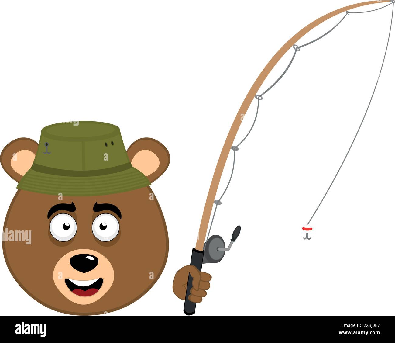 vector illustration face character brown bear grizzly cartoon with a ...