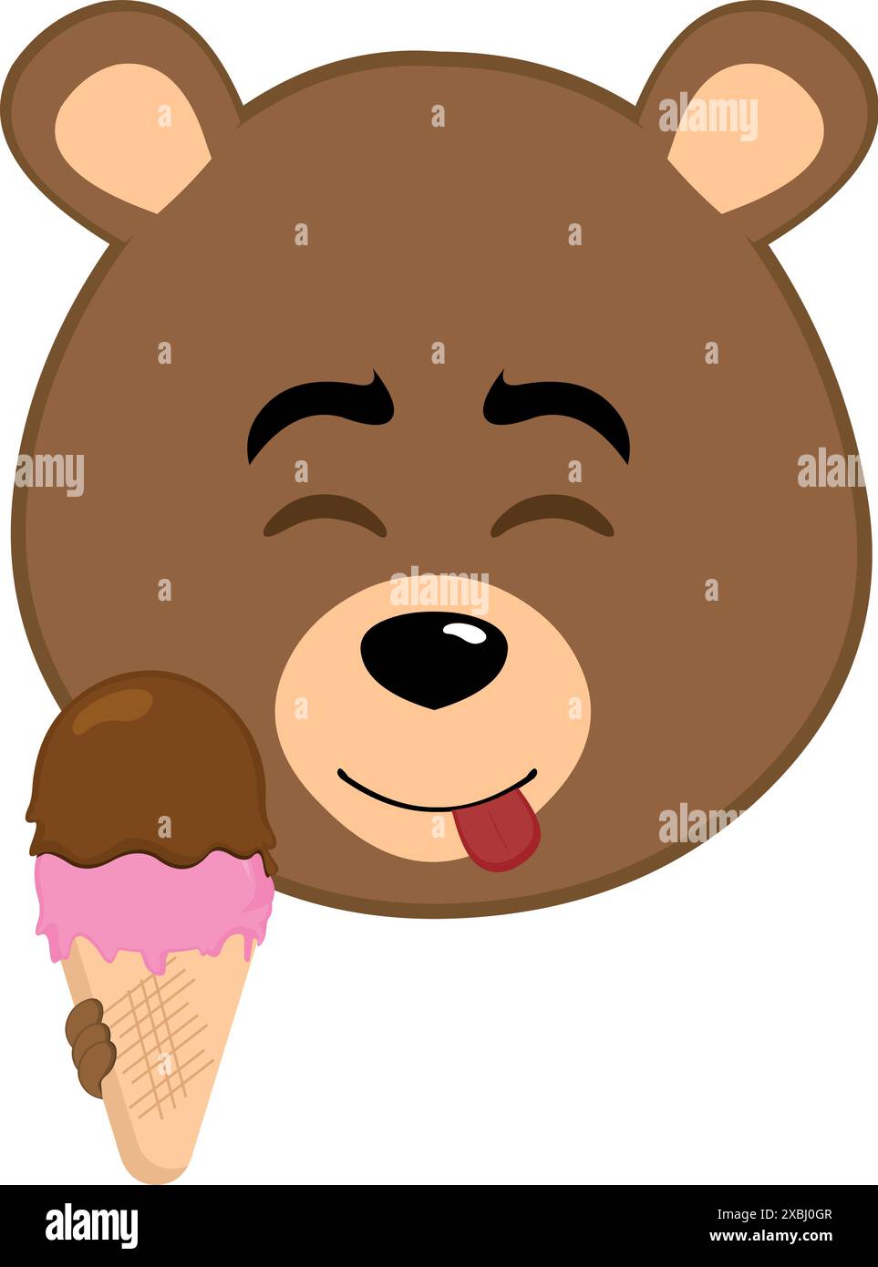 vector illustration face character brown bear grizzly cartoon, with an ...