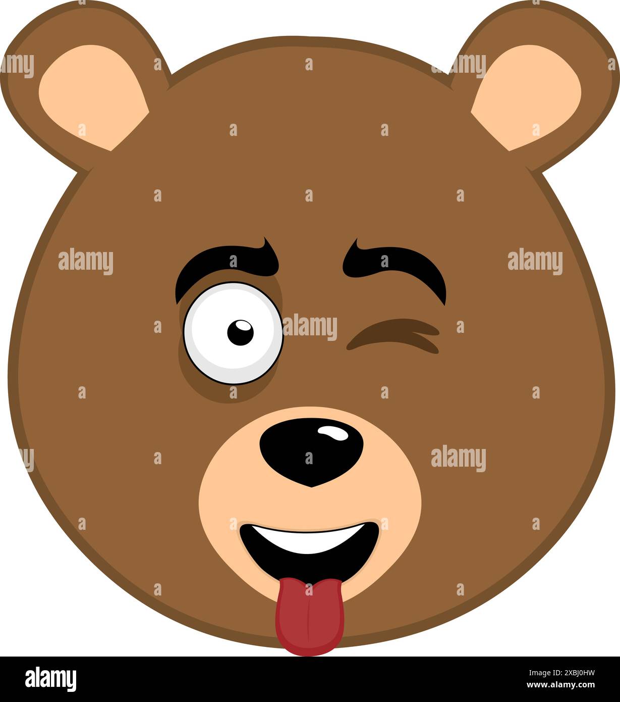 vector illustration face character brown bear grizzly cartoon with a ...