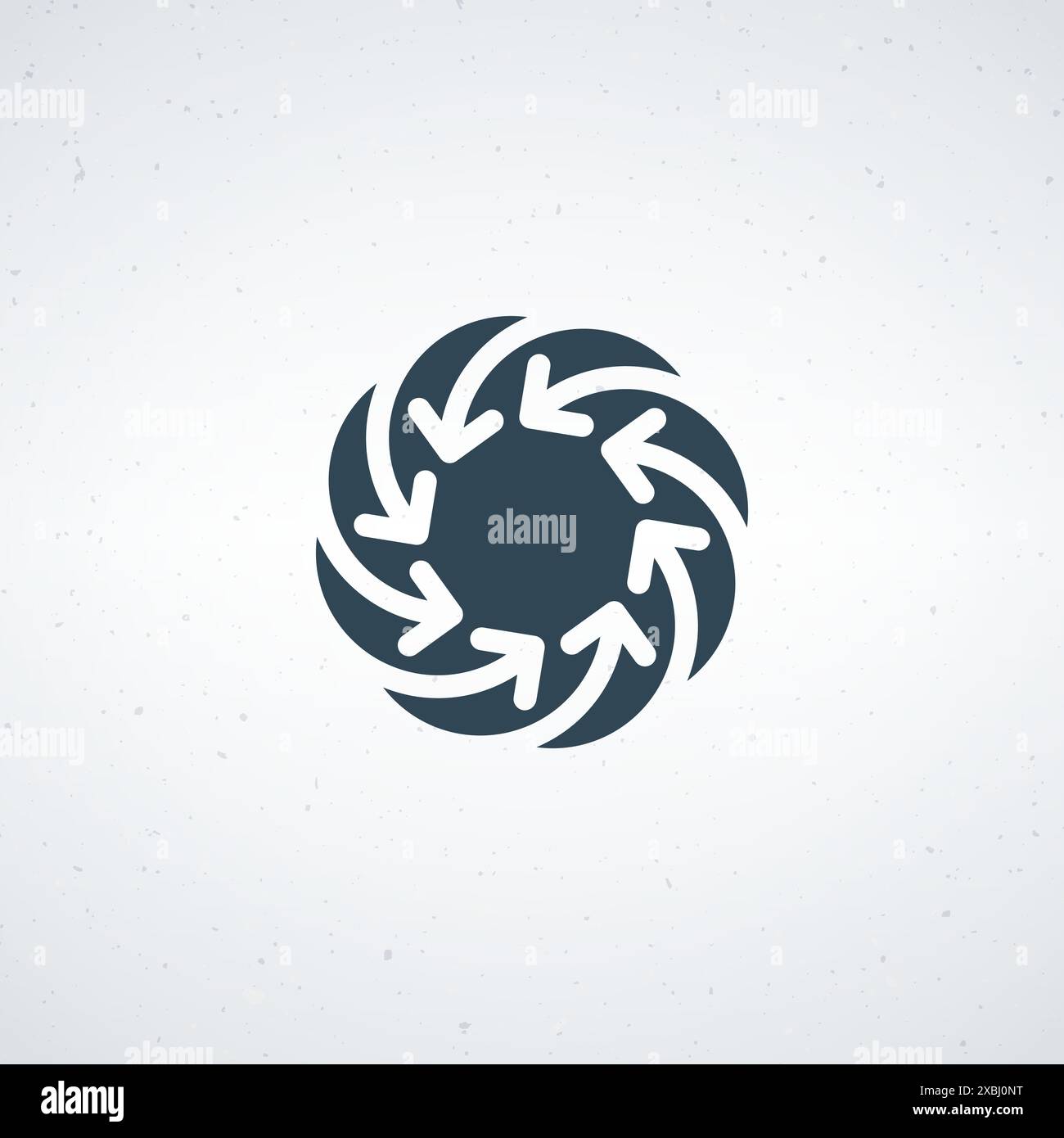 Radial inward arrows shape icon. A circular arrangement of arrows ...