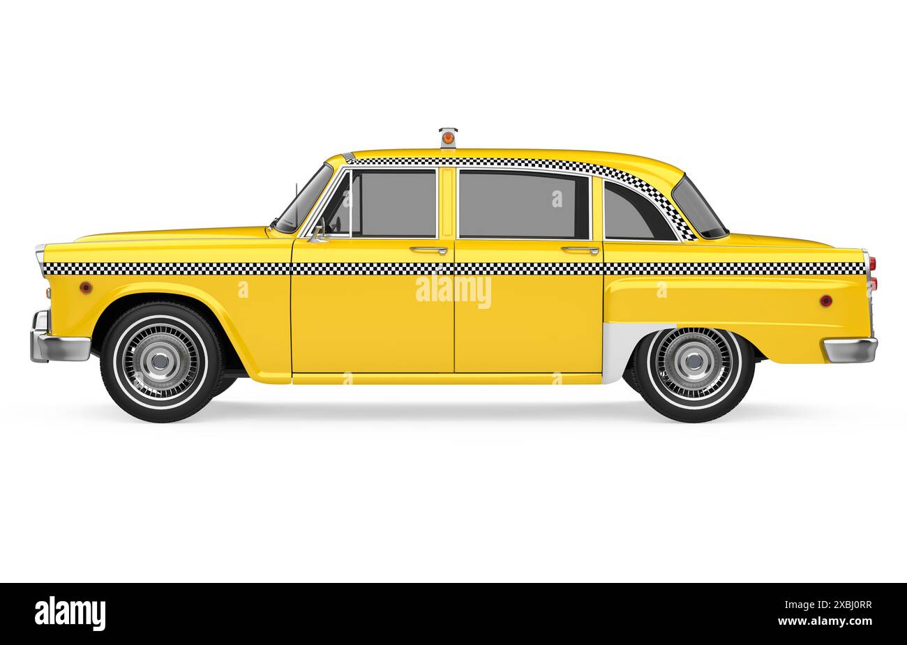 Vintage checker yellow taxi hi-res stock photography and images - Alamy