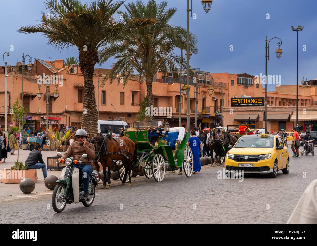 Marrakesh, Morocco - 23 March, 2024: busy city street with lots of ...