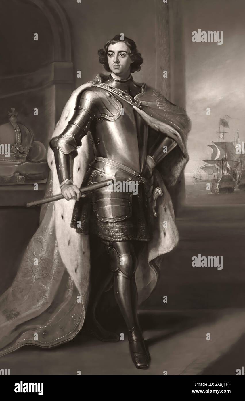 Portrait of Peter the Great, Peter I or Pyotr Alexeyevich Romanov, 1672 ...