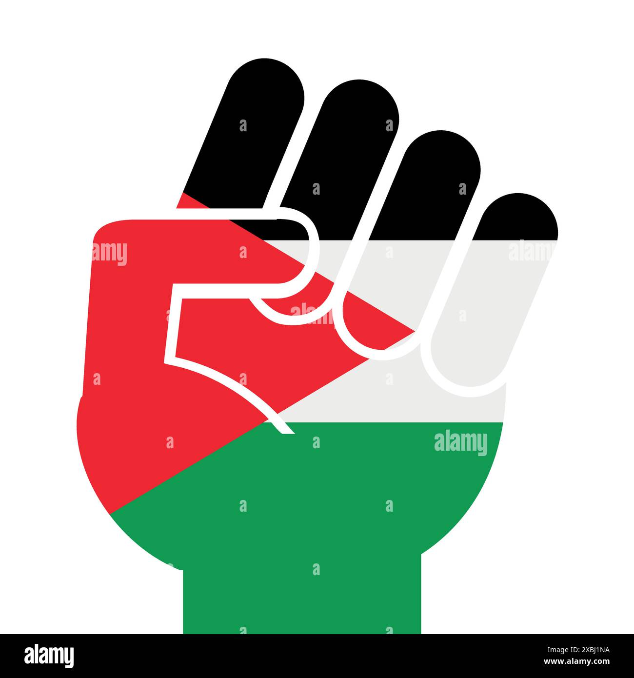 Vector flat fist with Palestine flag isolated on white background Stock ...