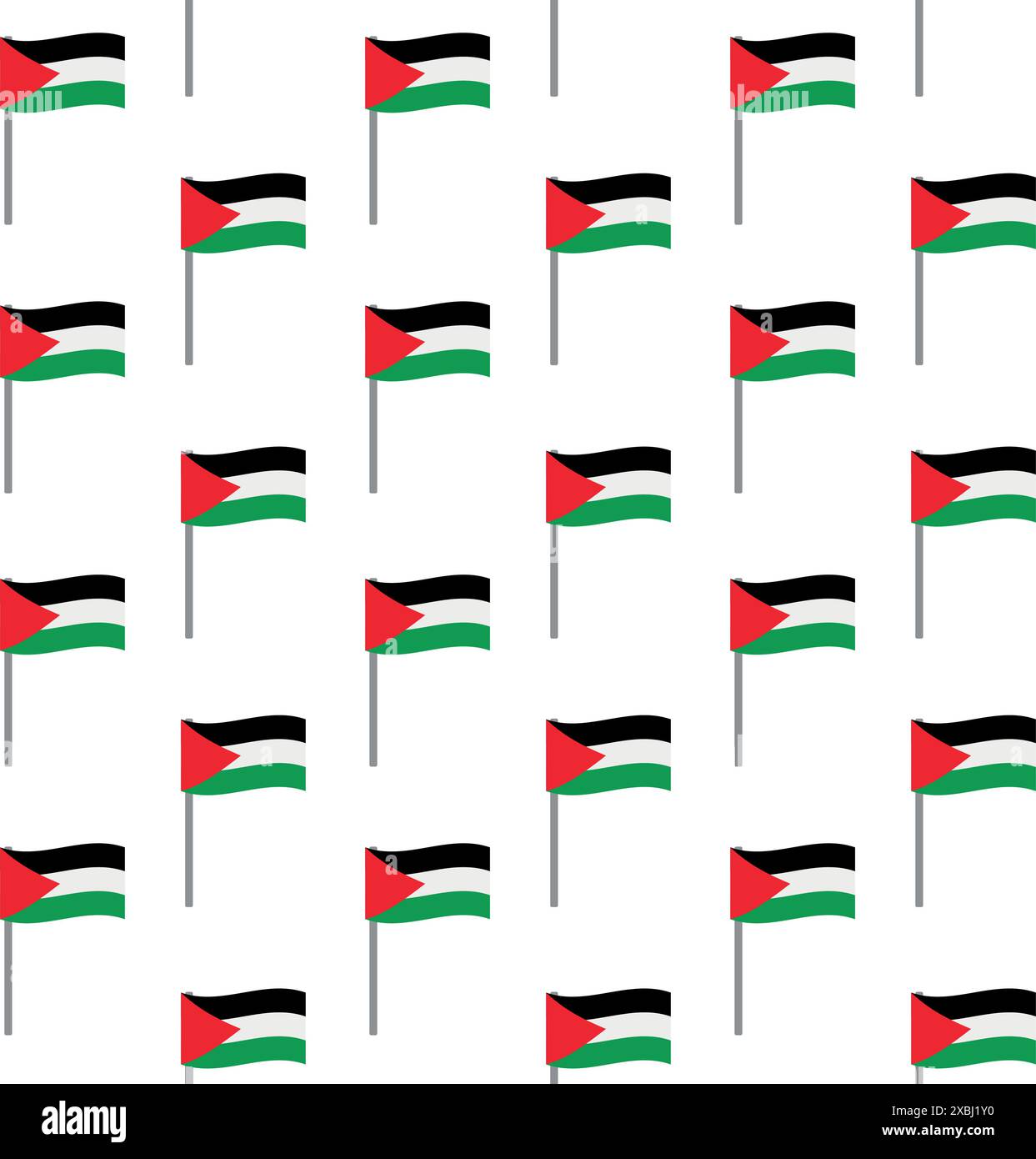 Vector seamless pattern of flat Palestine flag isolated on white ...