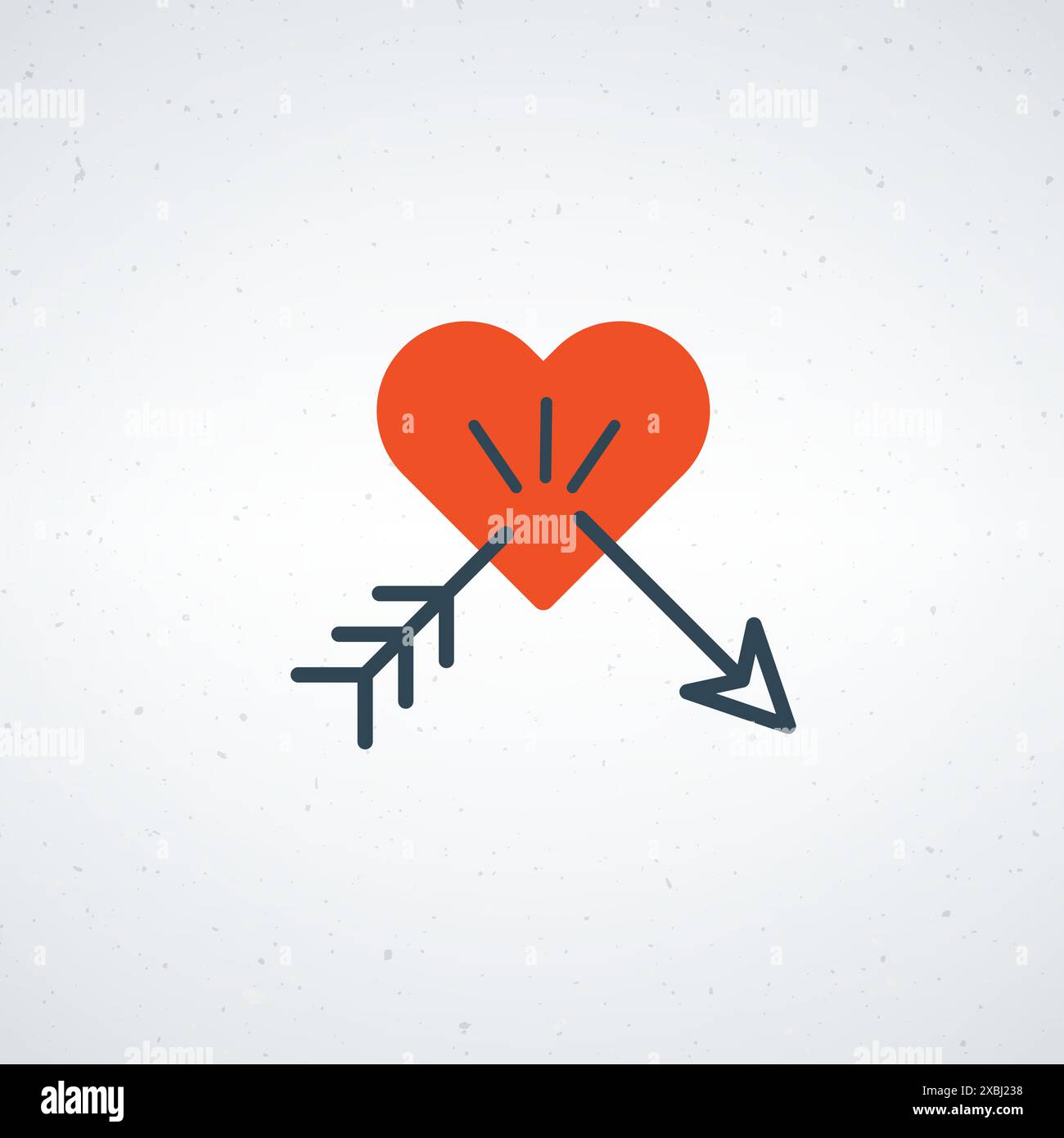 Heart with broken arrow icon. broken romantic feeling symbol. Stock ...