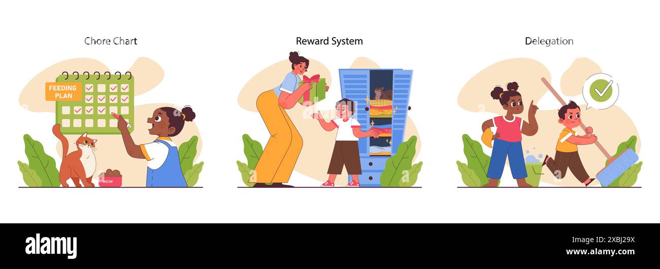 Child doing household chores. Formation of your child's responsibility ...