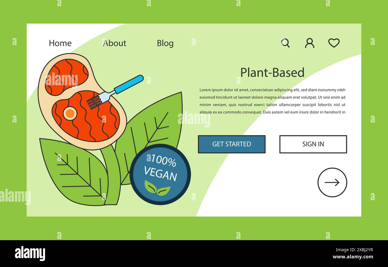 World vegan day web banner or landing page. Go vegan. Meat substitutes ...