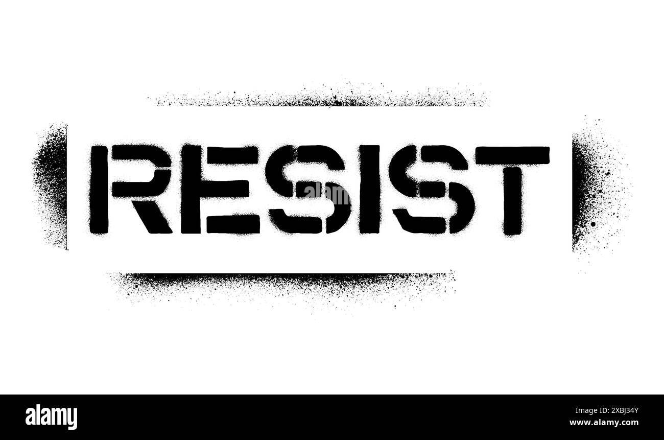 Spray graffiti motivational stencil word RESIST over white Stock Vector ...