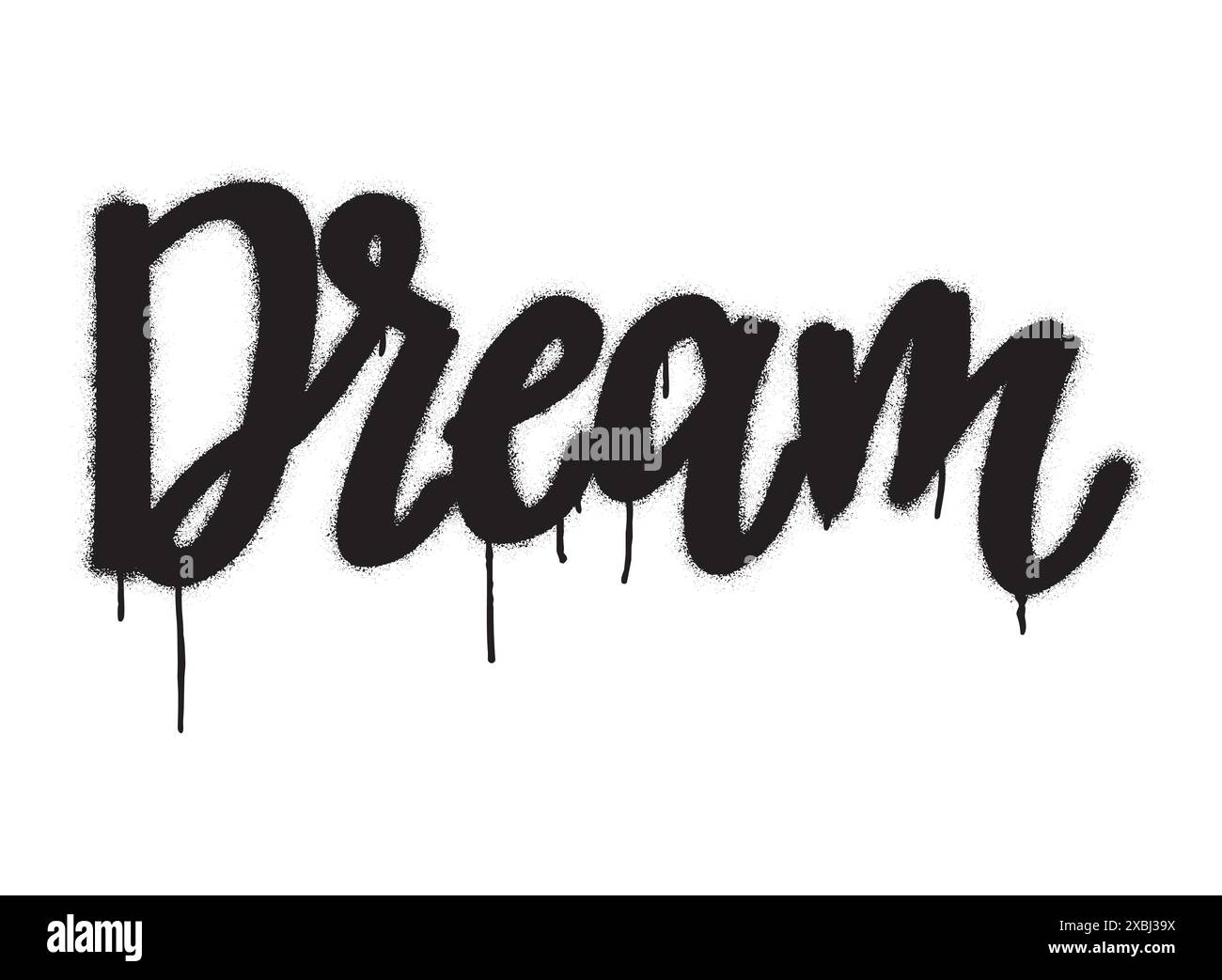 Spray graffiti hand written motivational word DREAM over white Stock ...