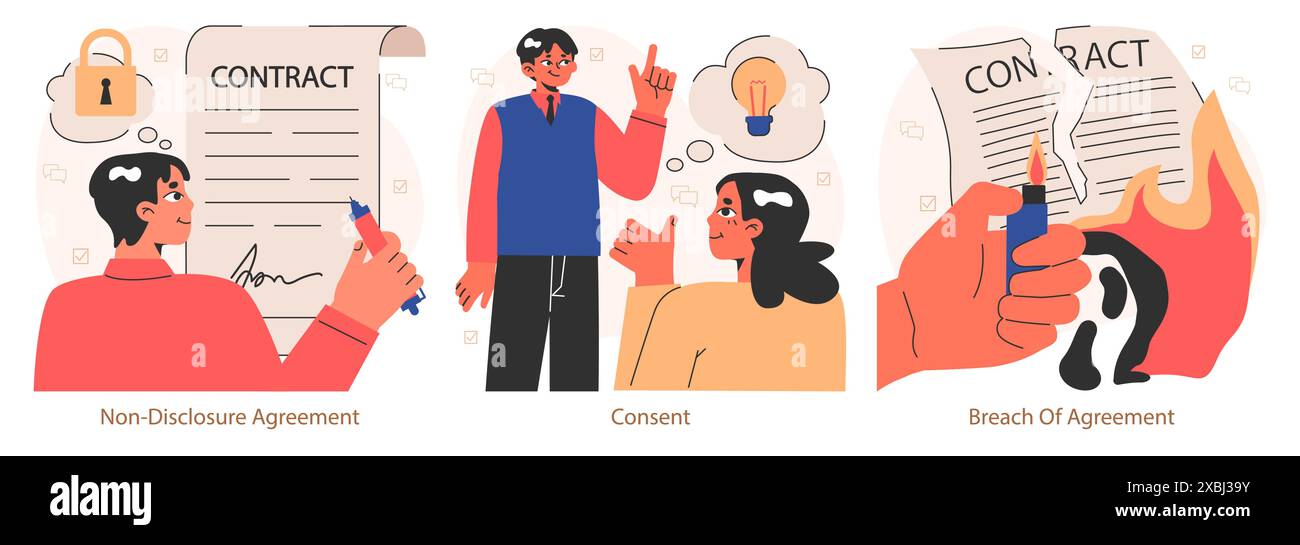 Business deal or agreement set. Signing a contract or successful ...