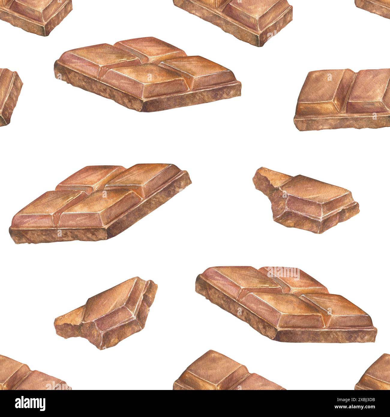 Seamless pattern with chocolate watercolor illustration, hand drawn ...