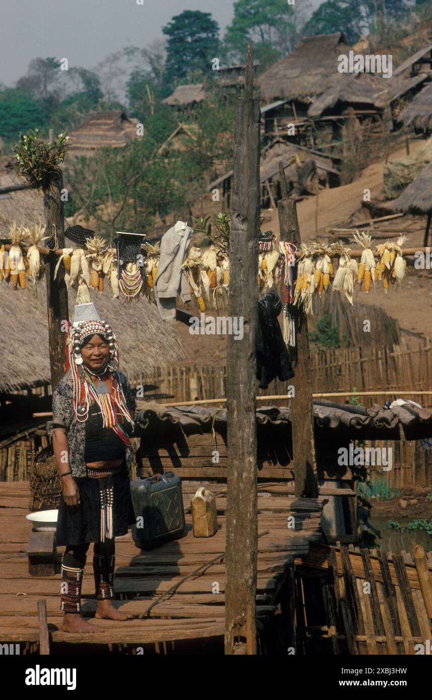 Akha Hill Tribe indigenous people of Northern Thailand 1995. An Akha ...