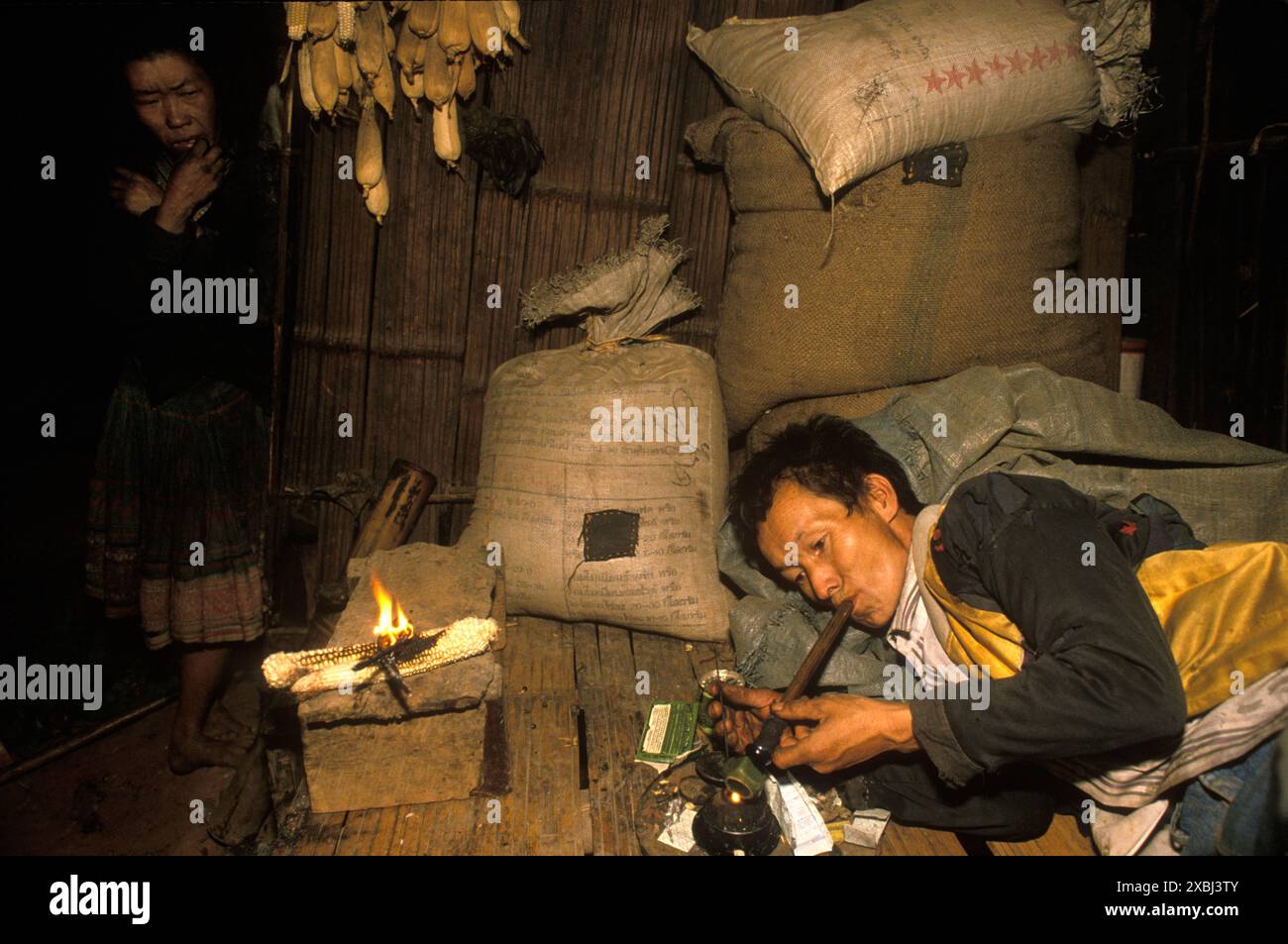 Hmong village, Chiang Rai province, Northern Thailand circa 1995 ...