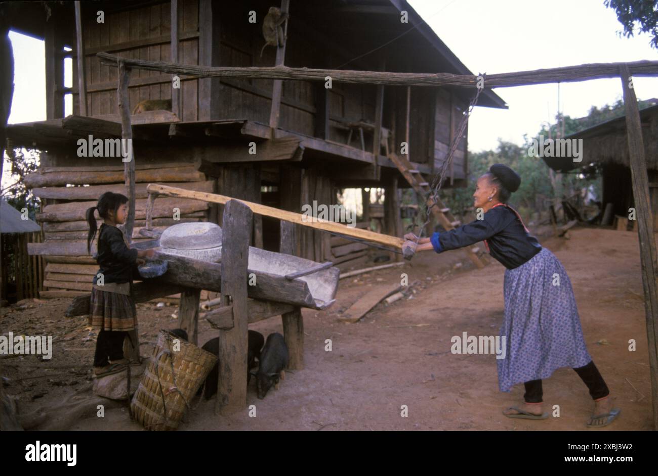 Pa Kludy village, Hmong hill tribe, in remote Northern Thailand. An ...