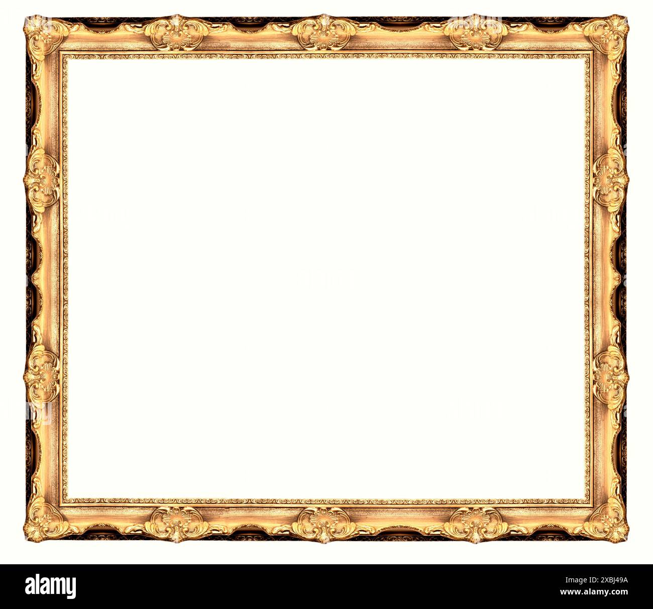 a picture gold frame on a white Stock Photo - Alamy