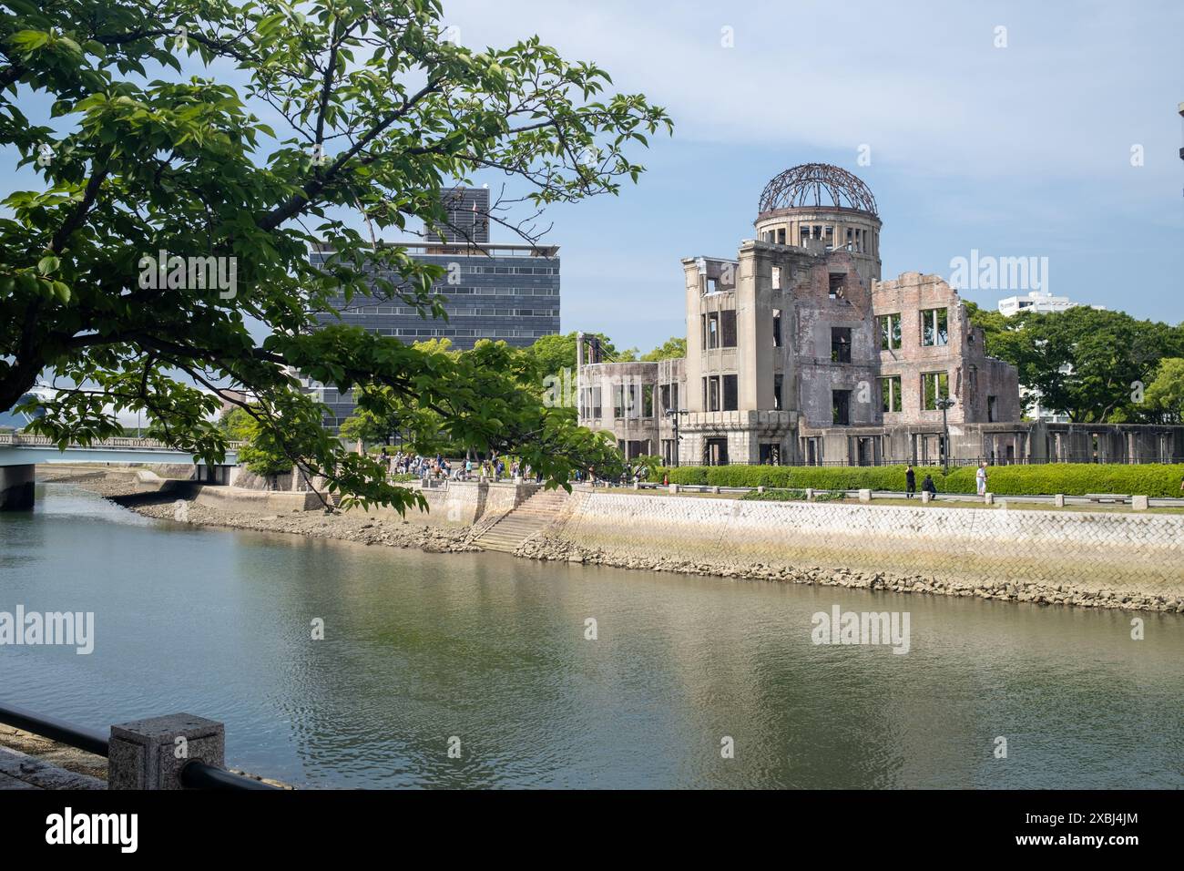 View across river to the Atomic Bomb Dome or A-bomb dome (Genbaku Dome ...
