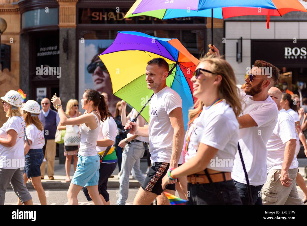 The people participating in a pride parade in Leeds, UK Stock Photo - Alamy