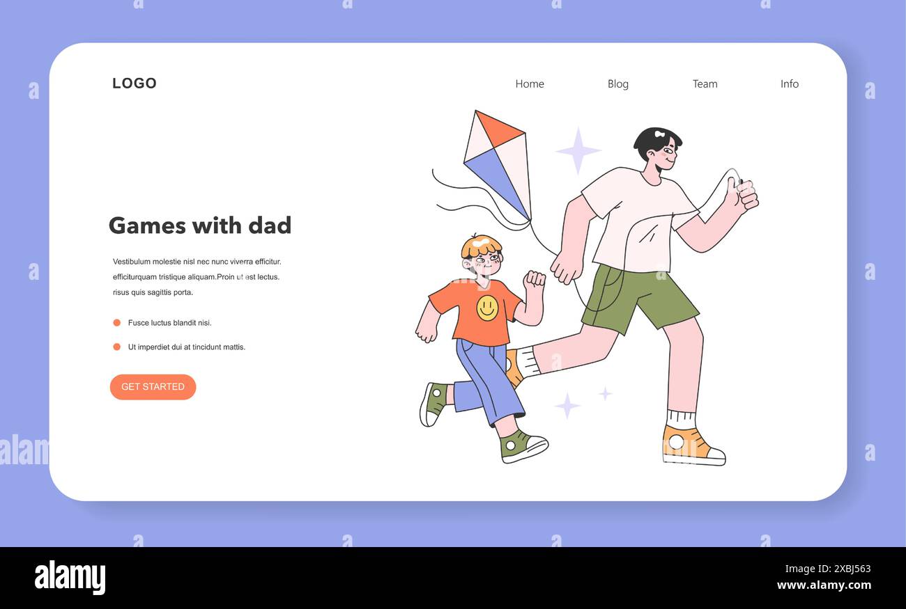 Father and children relationship. Happy loving family, positive ...