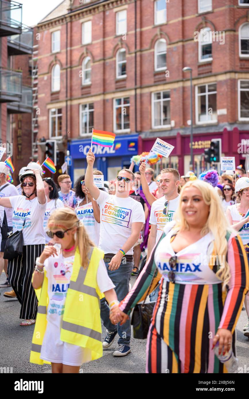 The people participating in a pride parade in Leeds, UK Stock Photo - Alamy