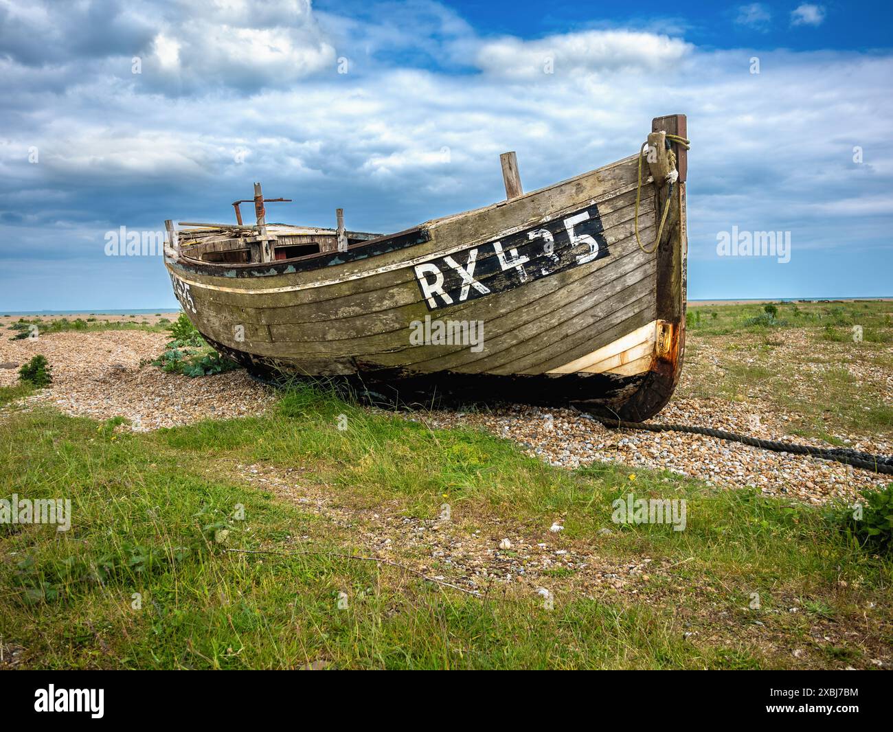 Abandoned Old Wood Boat Derelict Wooden Fishing Boat In Alnmouth,
