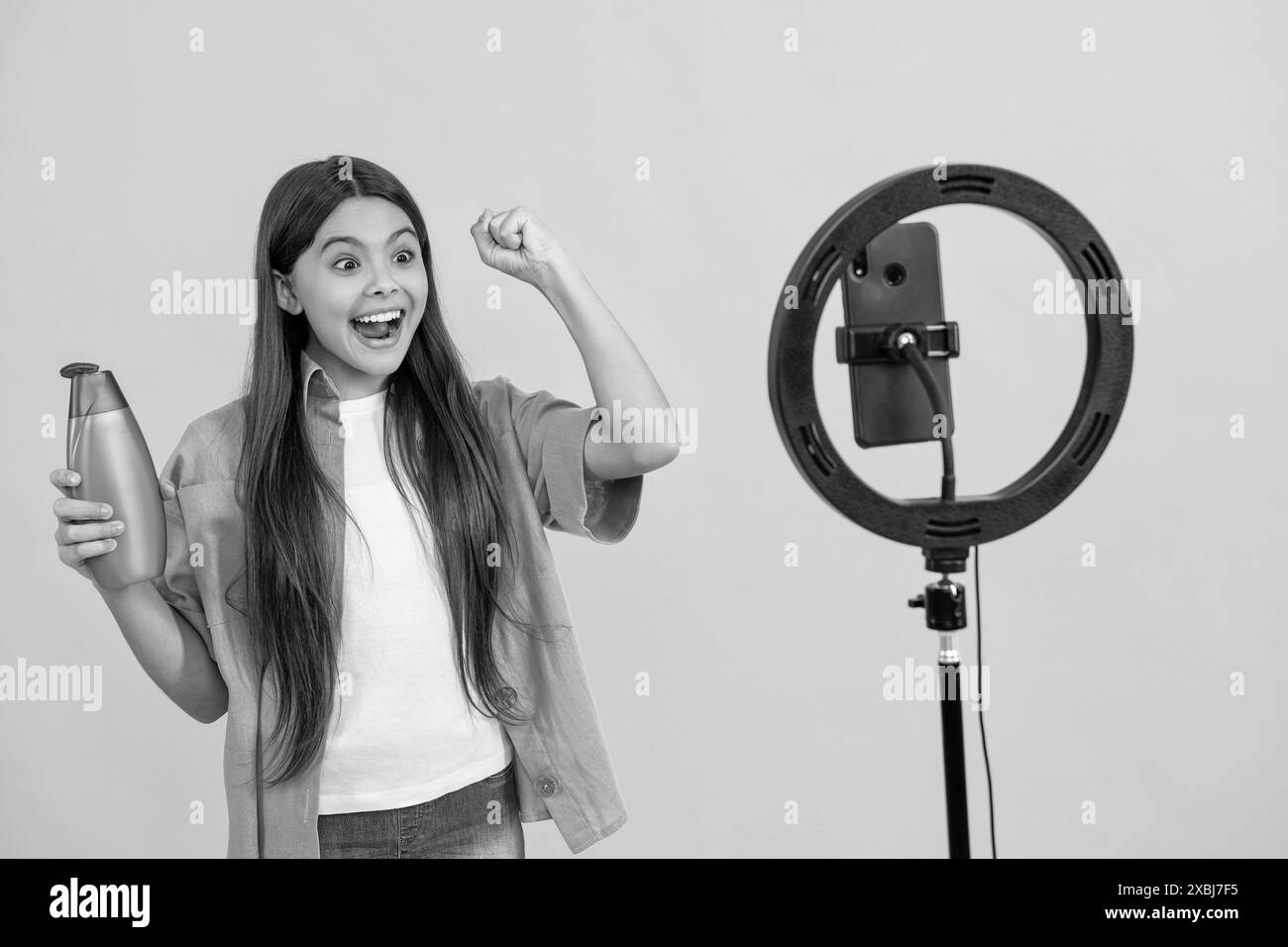 glad teen girl beauty blogger in studio. teen girl beauty blogger on ...