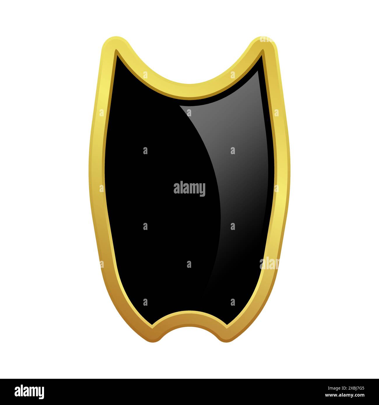 Black shield with glossy bright golden frame. VIP luxury logo design ...