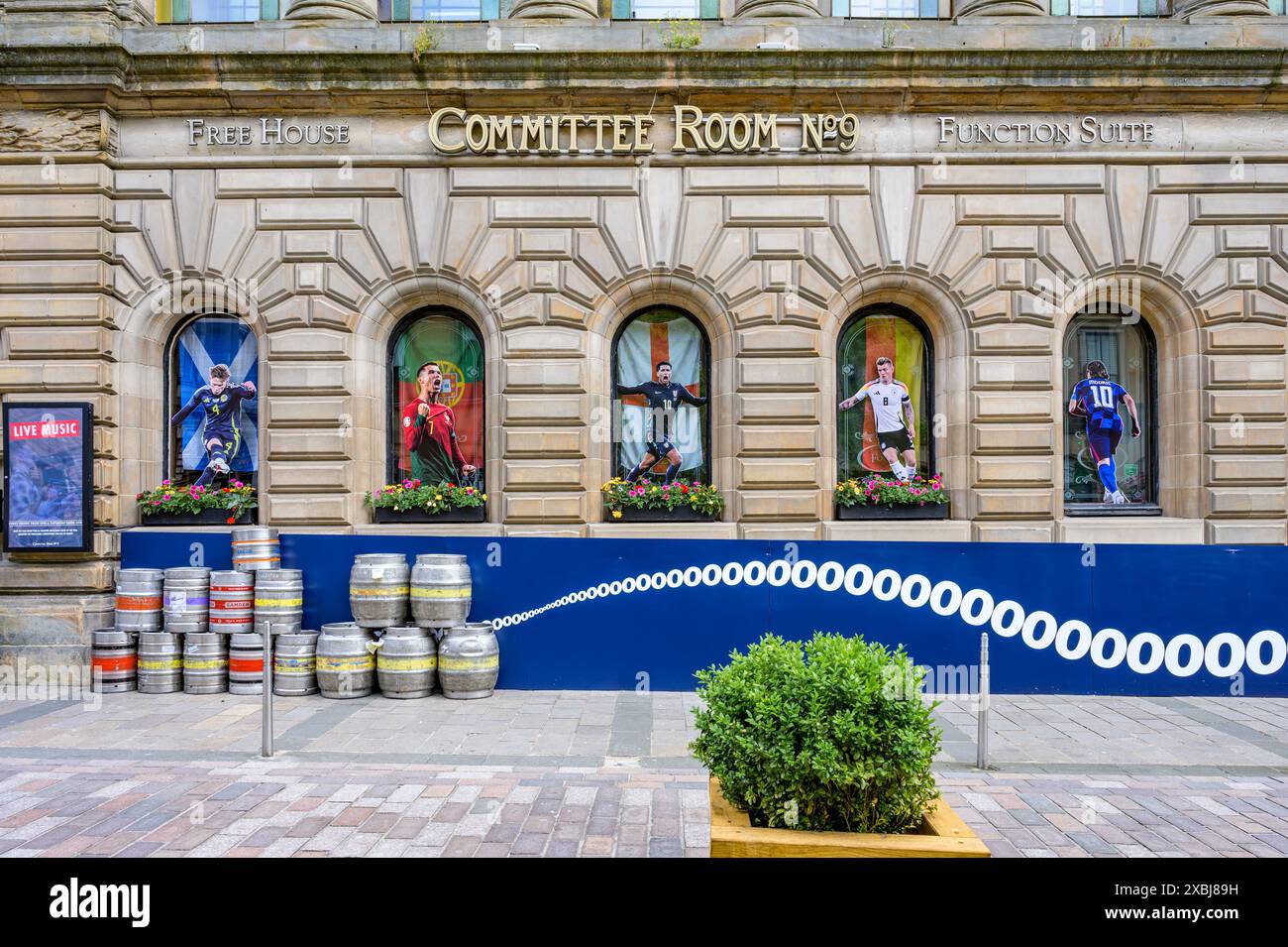 Pub decorated for the Euros 2024 Football Tournament, John Street ...