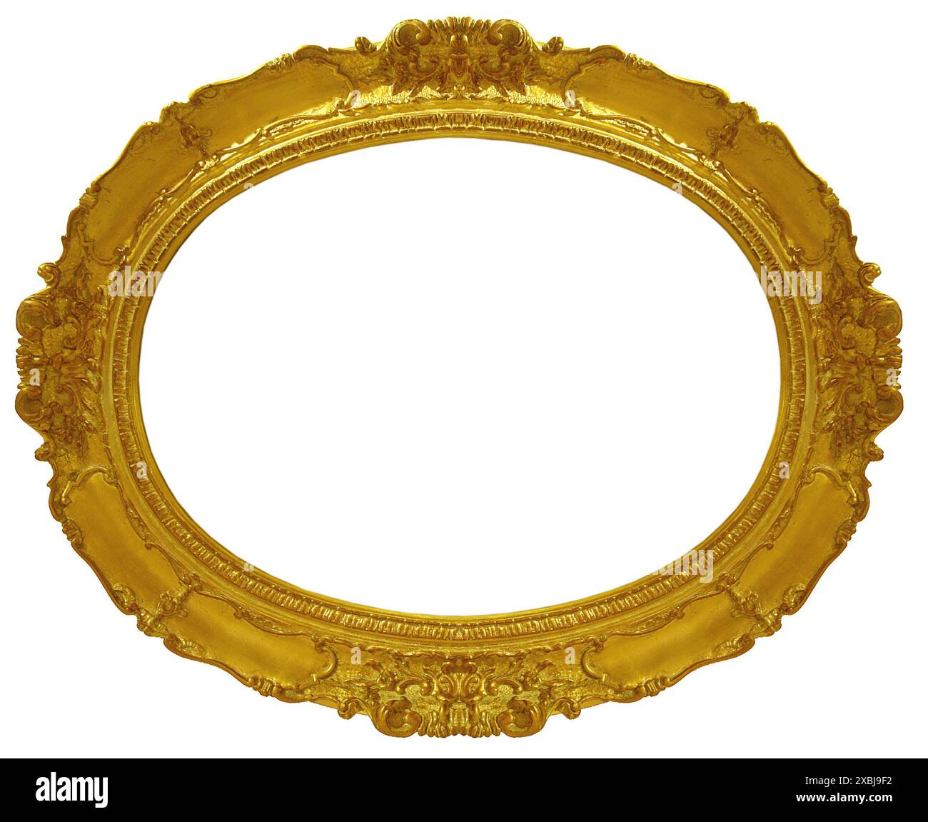 a picture gold frame on a white Stock Photo - Alamy