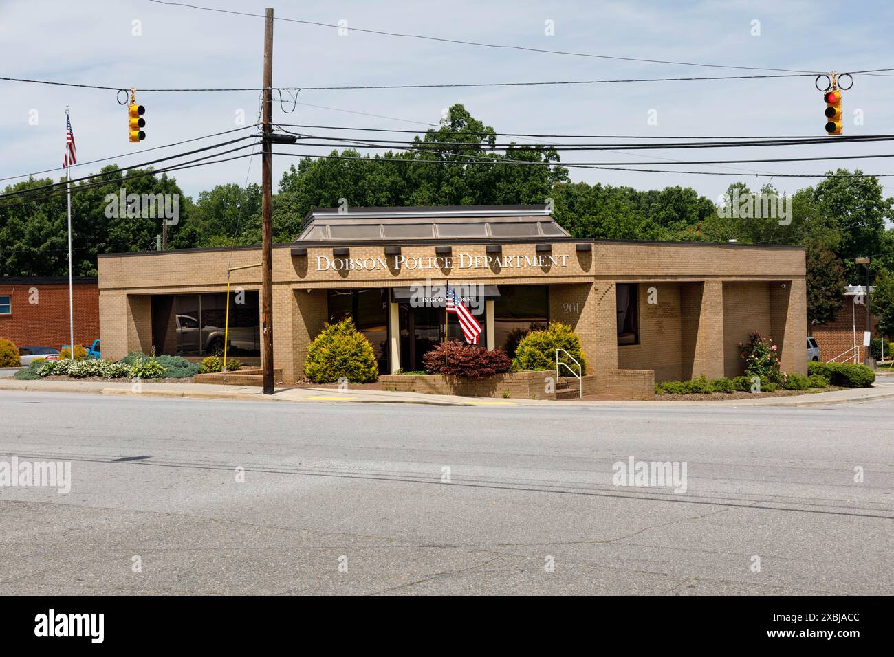 Dobson, NC, USA-June 1, 2024: The city's Police Department building on ...