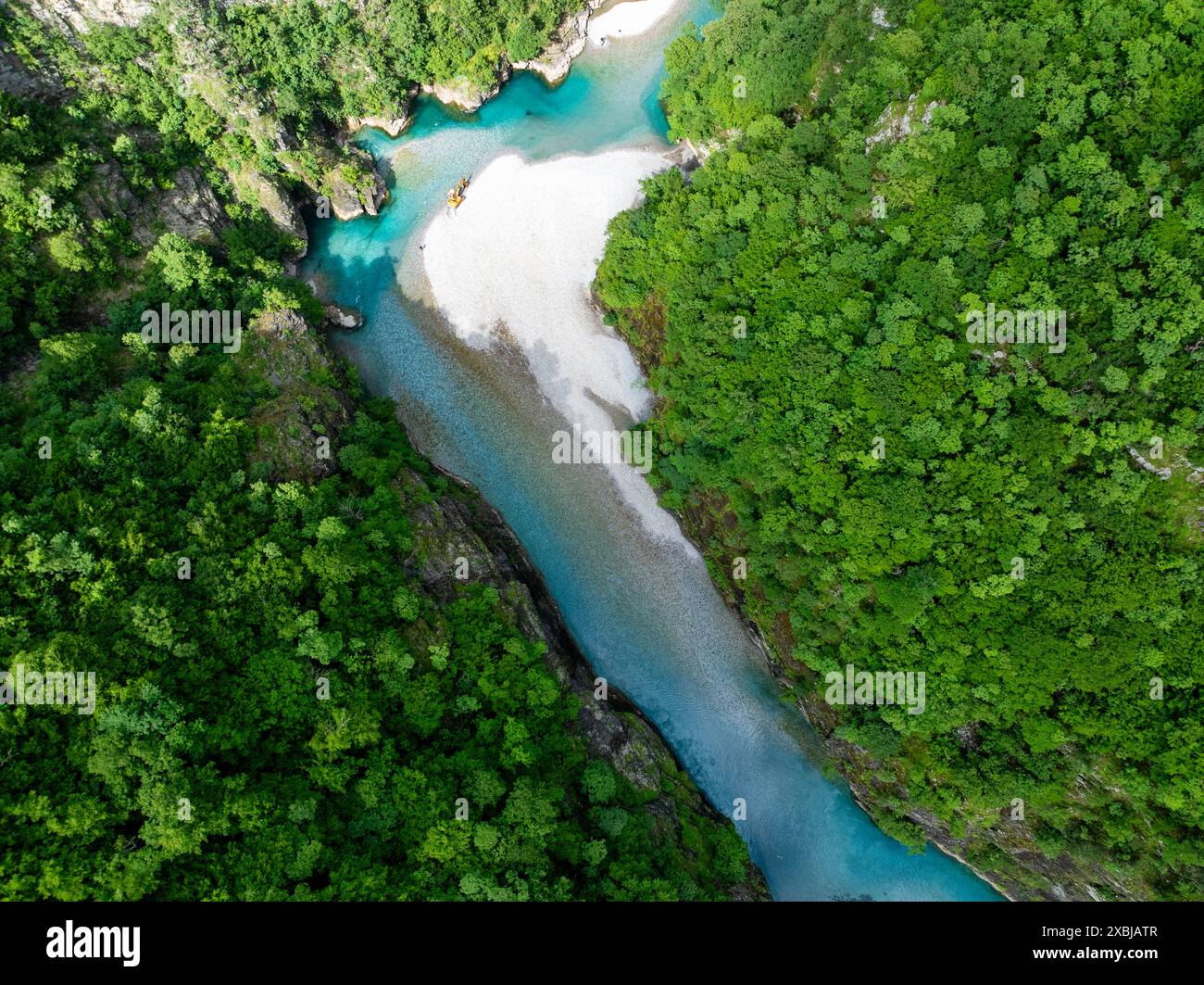 Aerial image of the beautiful Shala river in Northern Albania Stock ...