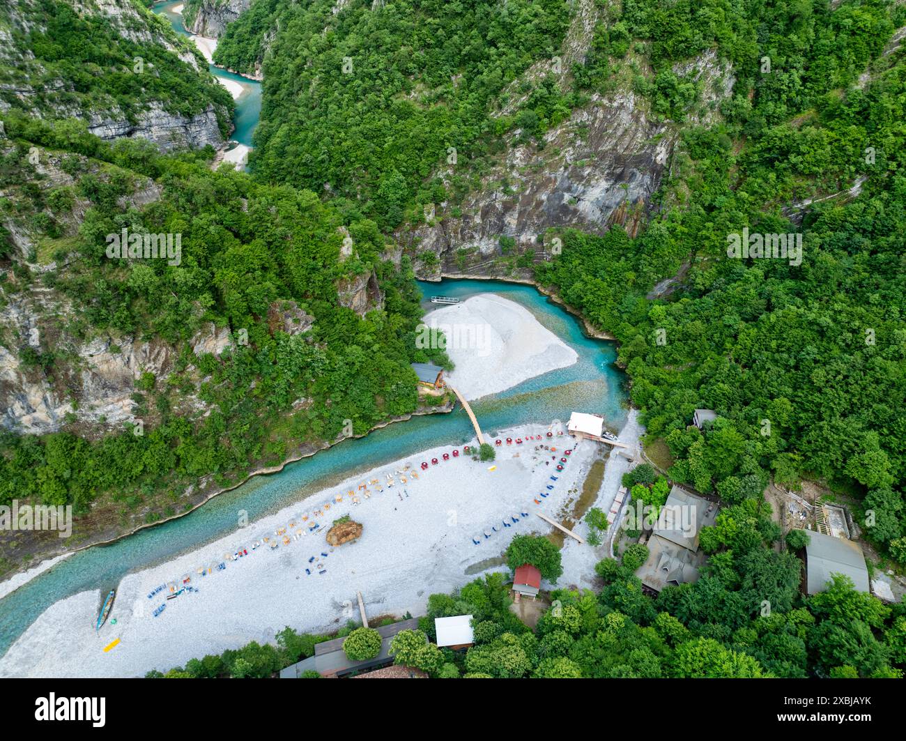 Aerial image of the beautiful Shala river in Northern Albania Stock ...