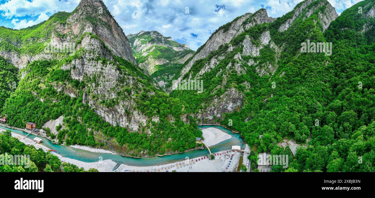 Aerial image of the beautiful Shala river in Northern Albania Stock ...