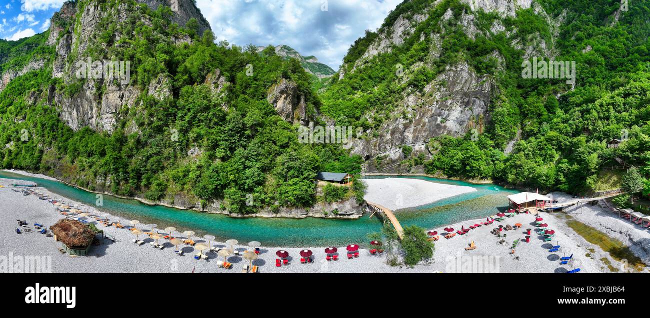 Aerial image of the beautiful Shala river in Northern Albania Stock ...