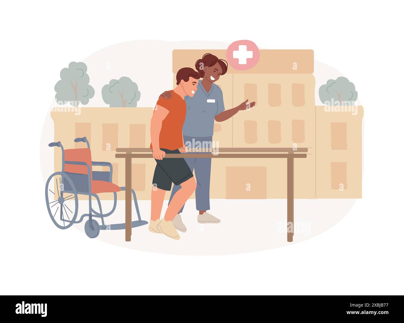 Rehabilitation Hospital Isolated Concept Vector Illustration Stock