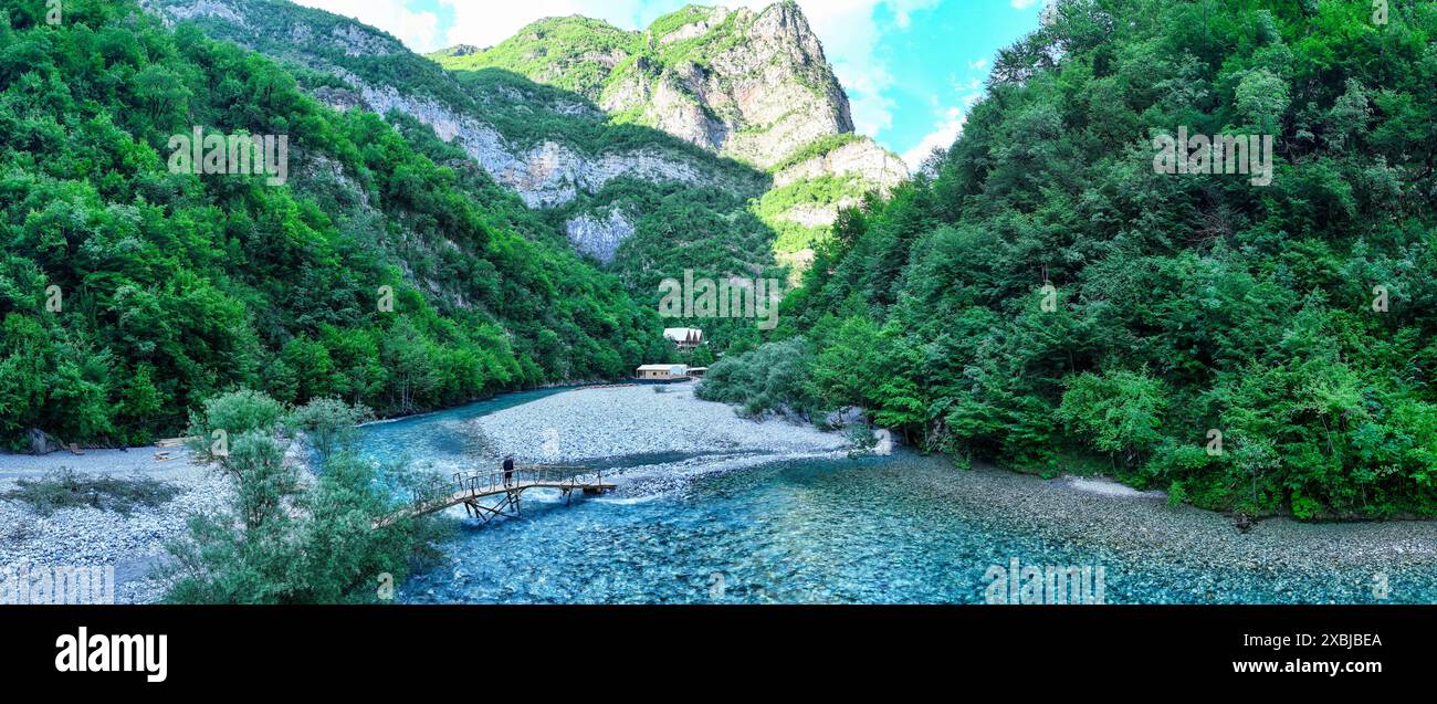 Aerial image of the beautiful Shala river in Northern Albania Stock ...