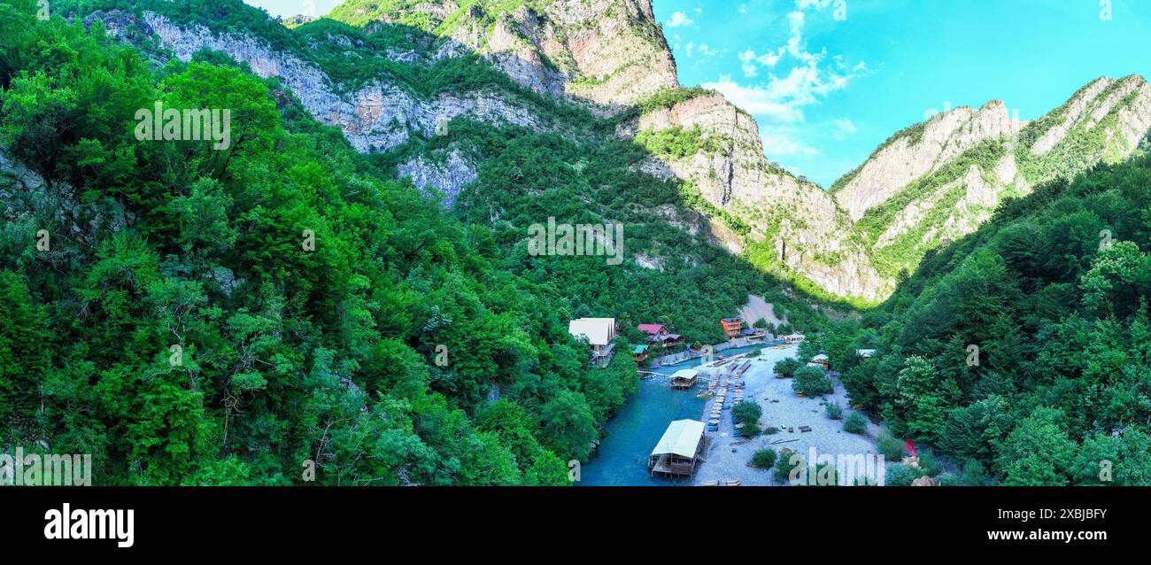 Aerial image of the beautiful Shala river in Northern Albania Stock ...