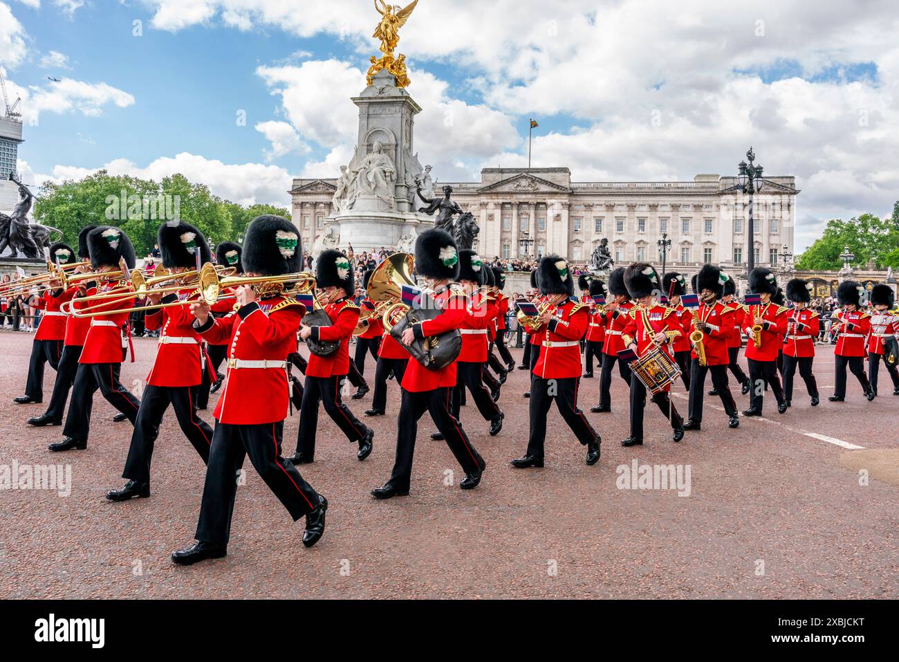 The Band Of The Welsh Guards Take Part In The Changing of The Guard Ceremony, Buckingham Palace ...