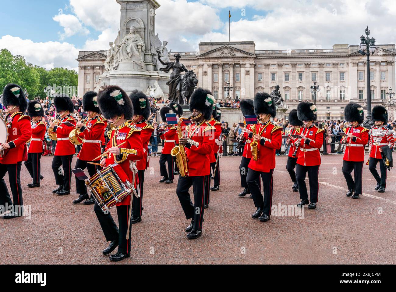 The Band Of The Welsh Guards Take Part In The Changing of The Guard Ceremony, Buckingham Palace ...