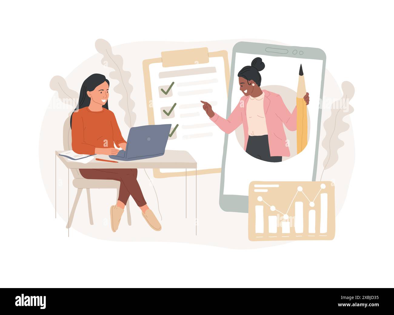 Online coach isolated concept vector illustration Stock Vector Image ...