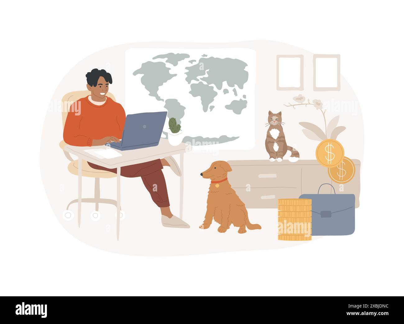 Freelance work isolated concept vector illustration Stock Vector Image ...