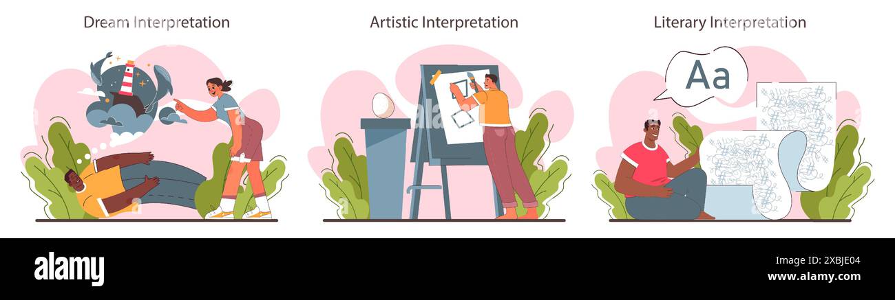 Interpretation set. Data literacy. Information understanding, analysis and usage. Process of ...