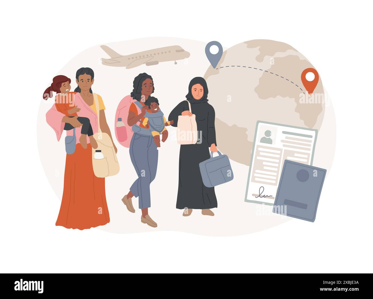 Female migrant isolated concept vector illustration Stock Vector Image & Art - Alamy