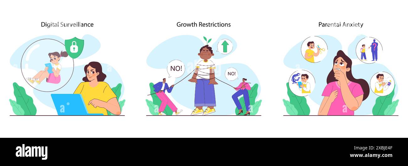 Overprotective parent Stock Vector Images - Alamy