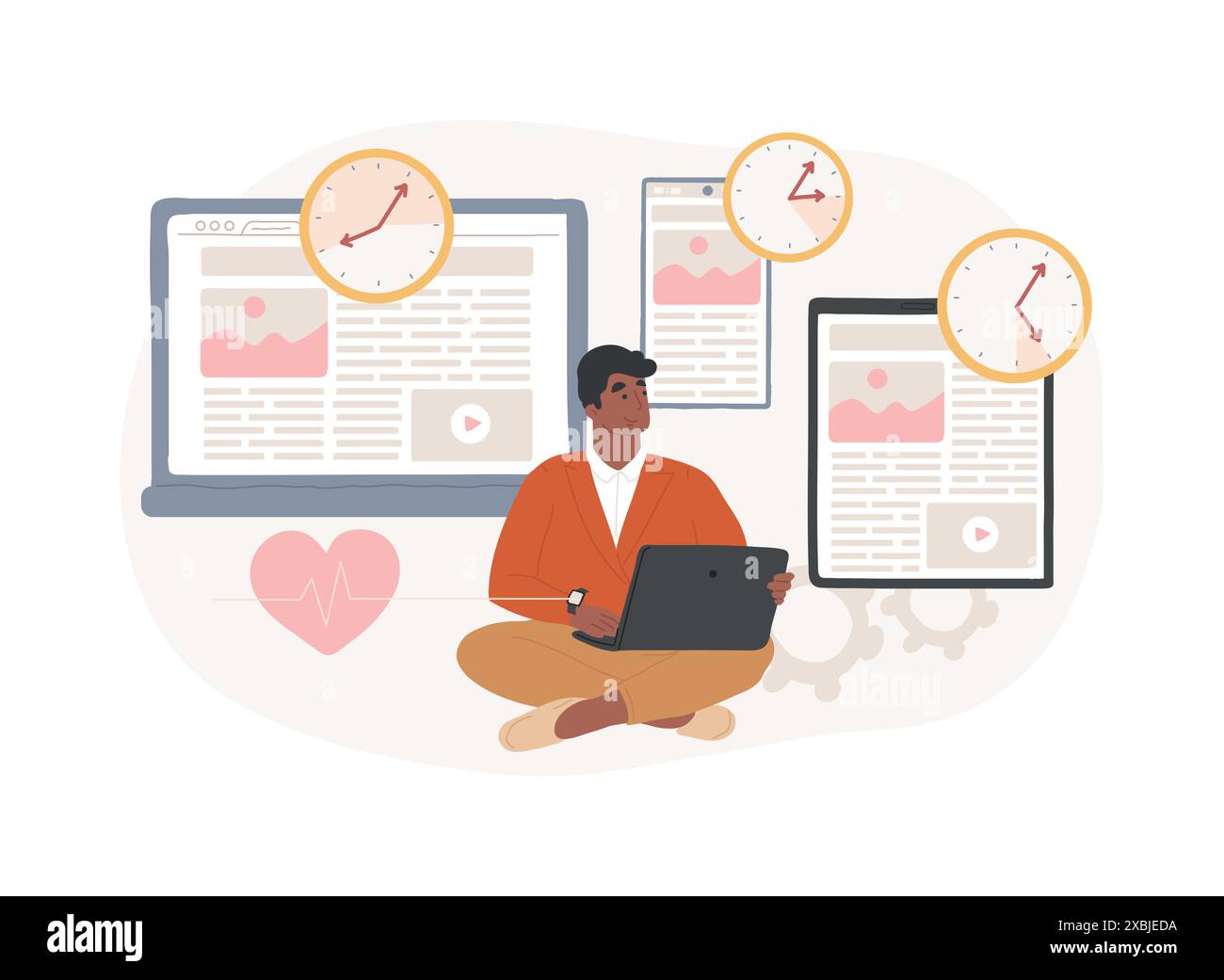 Digital wellbeing isolated concept vector illustration Stock Vector ...