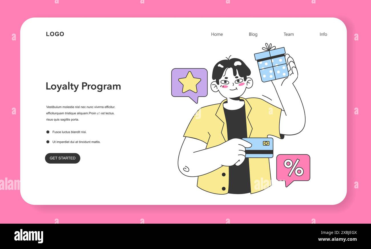 Loyalty program web banner or landing page. Commercial program for ...