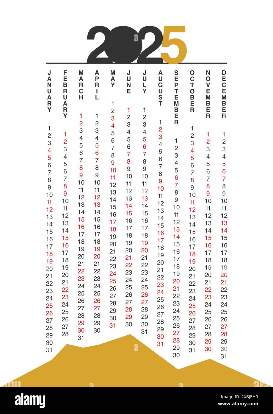 Colorful calendar 2021 Calendar. Portrait Orientation. Set of 12 Months ...