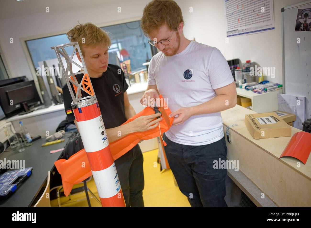 Aachen, Germany. 10th June, 2024. Students Lukas Freiheit (l) and ...